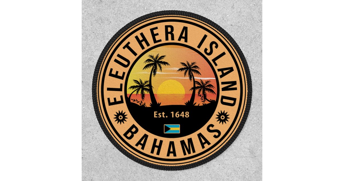 Eleuthera Island Bahamas Retro Sunset Souvenirs Patch | Zazzle