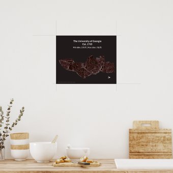 Elevation map of the University of Georgia campus Poster | Zazzle