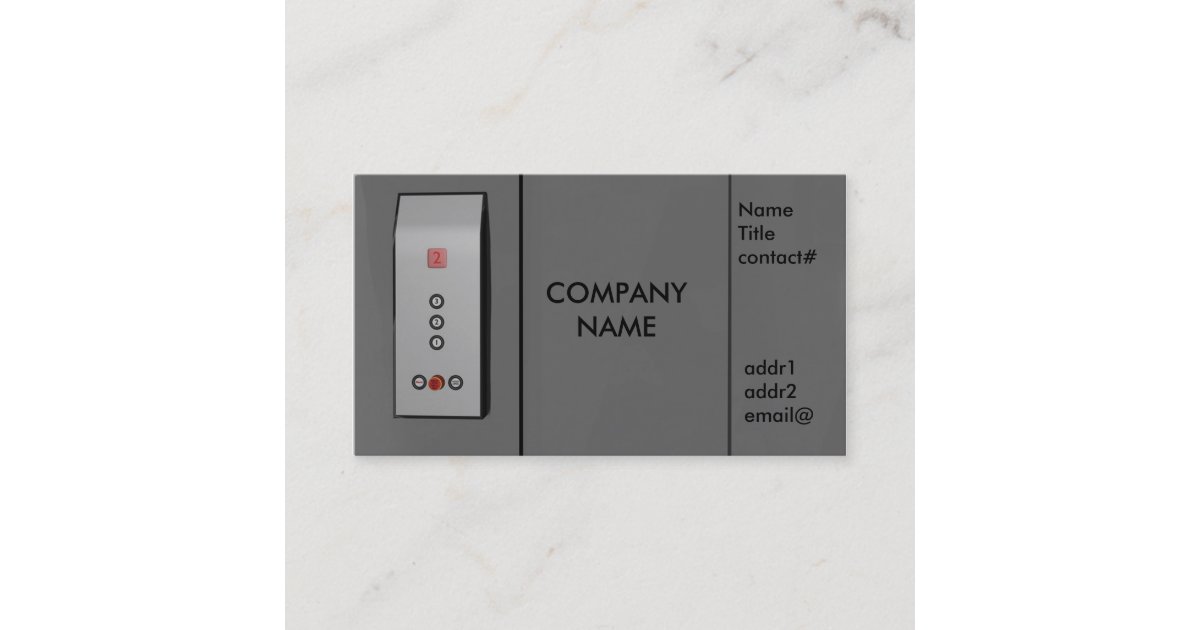 elevator panel business card | Zazzle