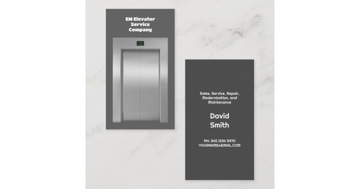 Elevator Services Business Card | Zazzle