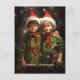 Elf Bestie Friends Holiday Postcard | Zazzle