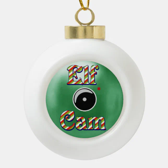 Elf Cam Christmas Ornament/Elf Camera North Pole Ceramic Ball Christmas ...