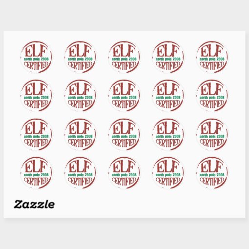 elf certified stamp sticker | Zazzle