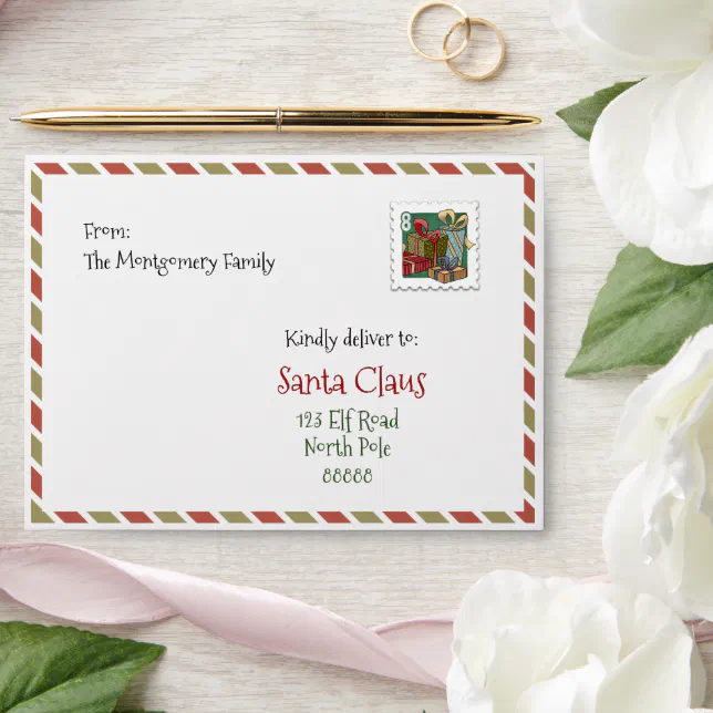 Elf Envelope for Letters to Santa Claus | Zazzle