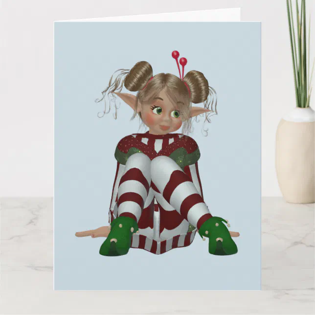 ELF GIRL BIRTHDAY CARD | Zazzle