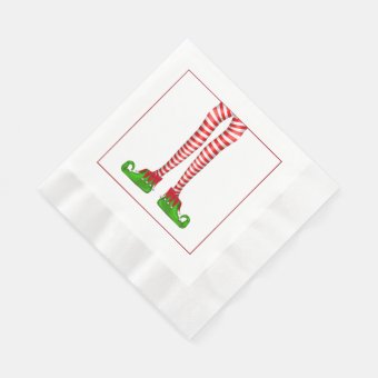 Elf Legs Christmas Napkins | Zazzle