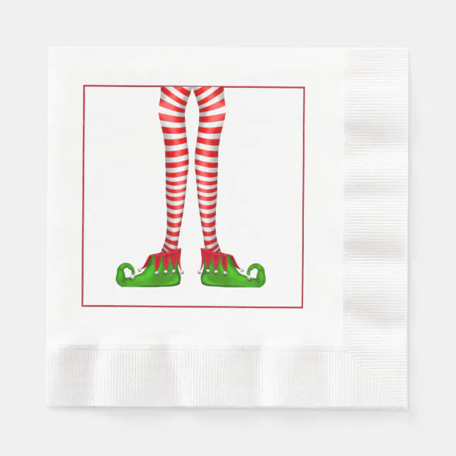 Elf Legs Christmas Napkins | Zazzle