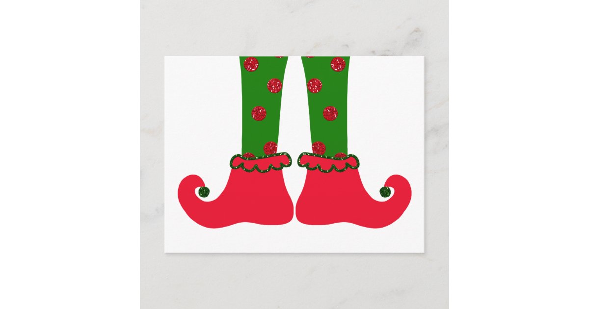 Elf Legs Christmas Postcard | Zazzle
