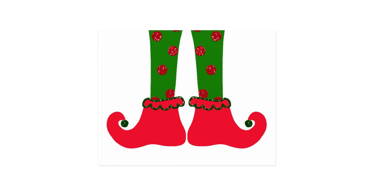 Elf Legs Christmas Postcard | Zazzle.com