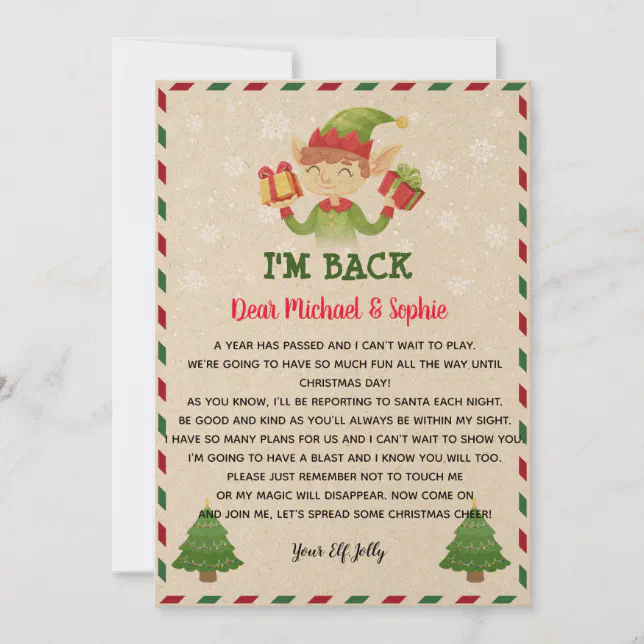 Elf Letter Template | Zazzle
