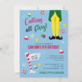Elf Movie Kids Winter Birthday - Blue Invitation | Zazzle