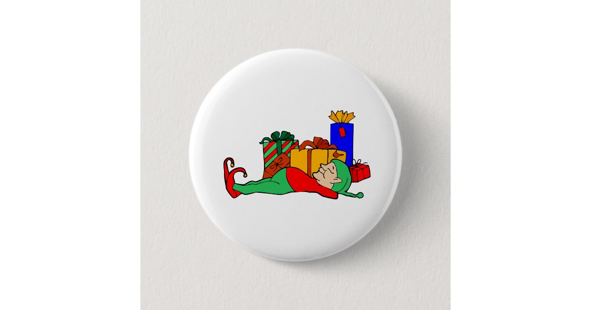 Elf Naps Pinback Button | Zazzle
