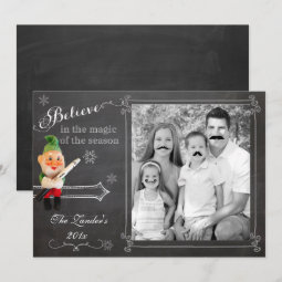 Elf on Shelf | Mustache Holiday Photo Card | Zazzle