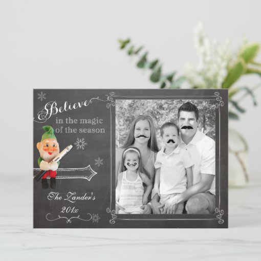Elf on Shelf | Mustache Holiday Photo Card | Zazzle