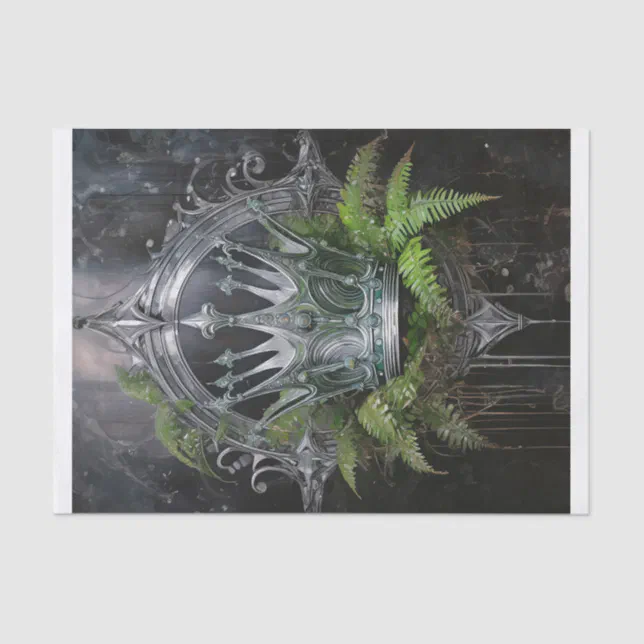 Elf Princess, Silver Crown of Ferns Tissue Paper | Zazzle