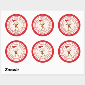 elf tested Santa approved North Pole Classic Round Sticker | Zazzle