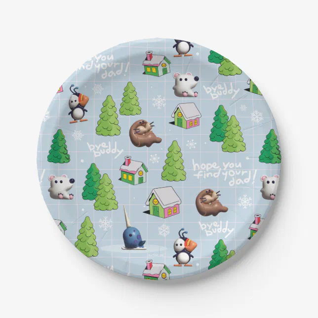 Elf the Movie | Bye Buddy Hope You Find Your Dad Paper Plates | Zazzle