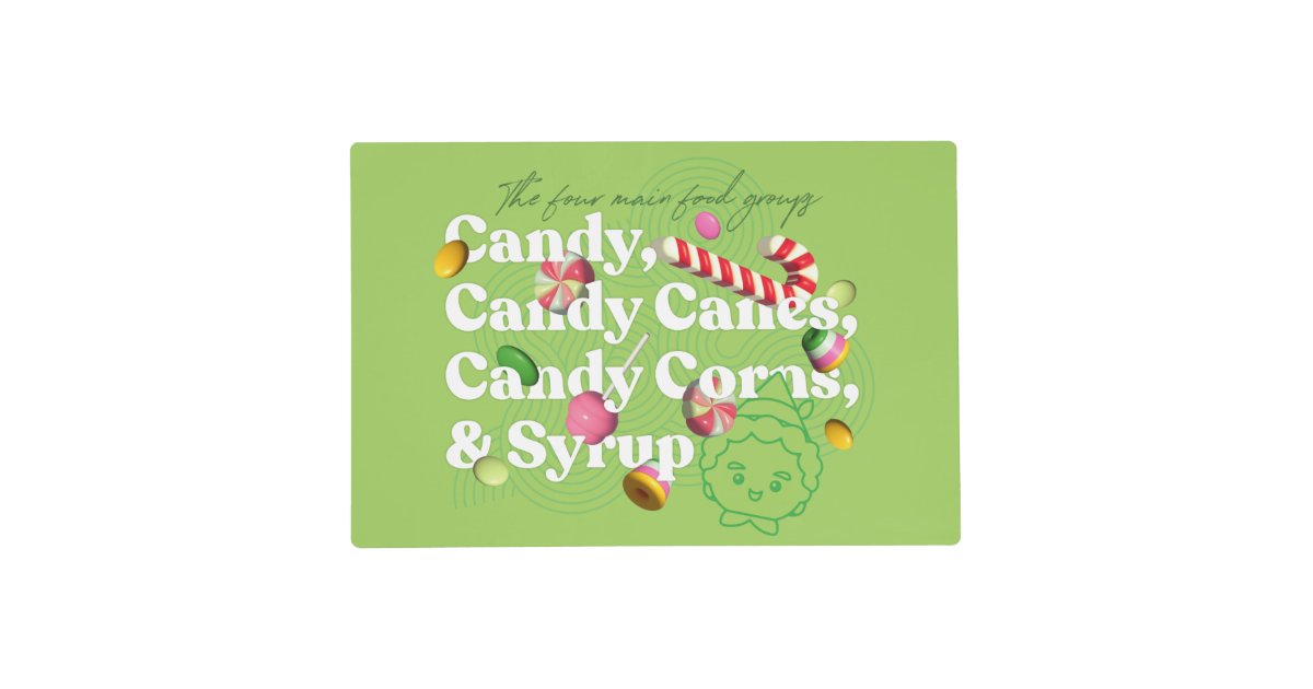 Elf The Movie The Four Main Food Groups Placemat Zazzle elf-the-movie-the-four-main-food-groups-placemat-zazzle