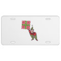Elf With Polka Dot Gift aluminum car license plate | Zazzle