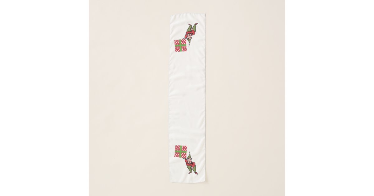 Elf With Polka Dot Gift long scarf | Zazzle