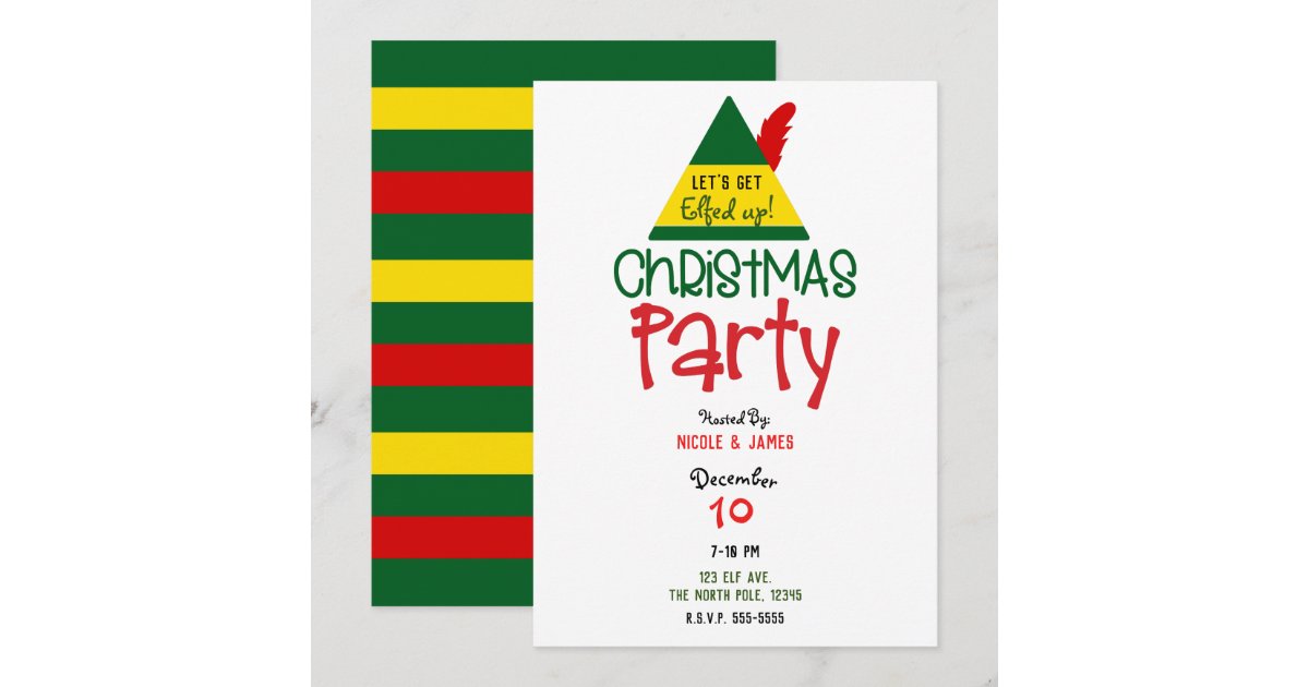 Elfed up Holiday Christmas Elf Party Invitation | Zazzle