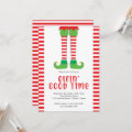 Elfin Good Time Elf Legs Christmas Party Invitation | Zazzle