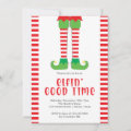 Elfin Good Time Elf Legs Christmas Party Invitation | Zazzle