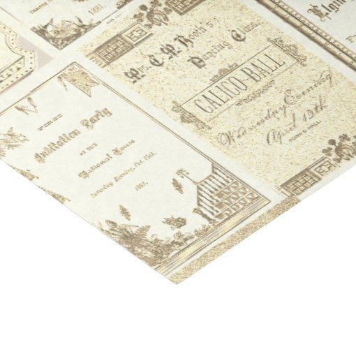 Elgin Illinois 1880's Sepia Club Invitations Party Tissue Paper | Zazzle