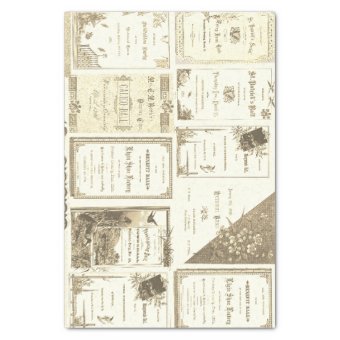 Elgin Illinois 1880's Sepia Club Invitations Party Tissue Paper | Zazzle