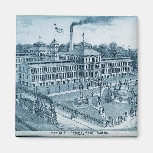 Elgin Watch Factory 1871 Image Elgin Illinois Magnet | Zazzle