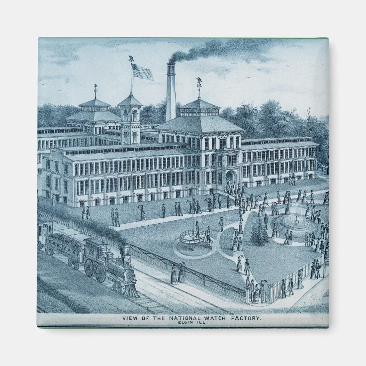 Elgin Watch Factory 1871 Image Elgin Illinois Magnet | Zazzle