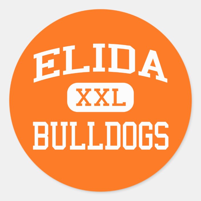 Elida - Bulldogs - Elida High School - Elida Ohio Classic Round Sticker ...