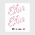 Elisa Decorative Name in Pink x2 Sticker | Zazzle