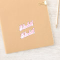 Elisabeth name in pretty pink cursive lettering x2 sticker | Zazzle