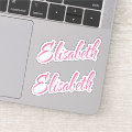 Elisabeth name in pretty pink cursive lettering x2 sticker | Zazzle