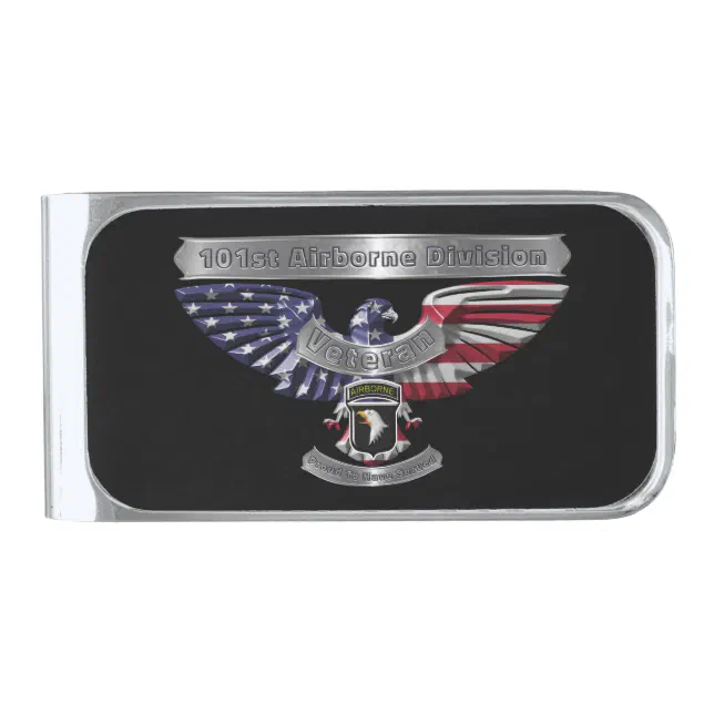 Elite 101st Airborne Division Veteran Silver Finish Money Clip | Zazzle
