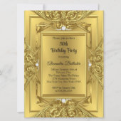 Elite Diamond Gold Elegant Birthday Party Photo Invitation | Zazzle