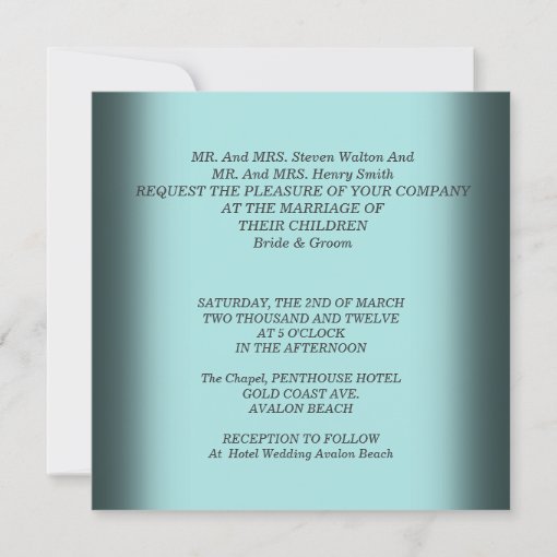 Elite Elegant Wedding Ornate Blue Set Gold Invitation | Zazzle