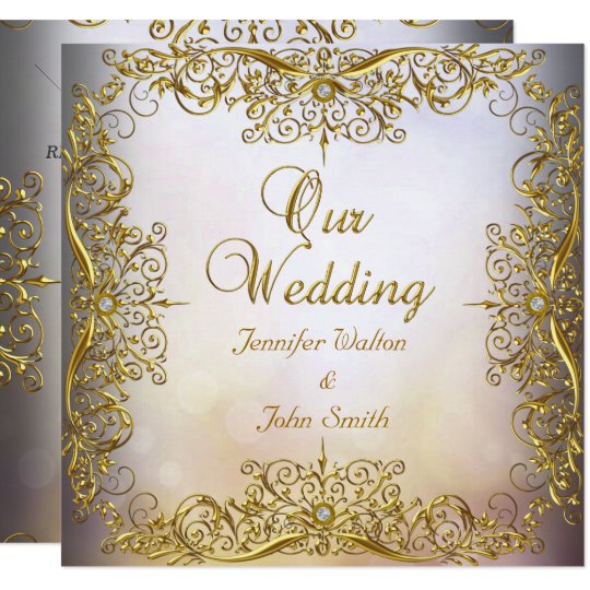 Elite Elegant Wedding Set Beige Gold Invitation | Zazzle.com