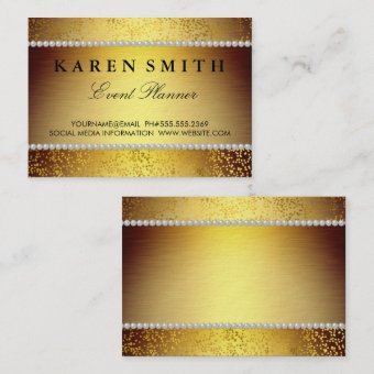 Elite VIP Luxe Golden / Gold Speckles Business Card | Zazzle