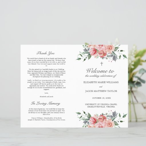 Elizabeth Christian Wedding Ceremony Program | Zazzle