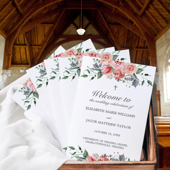 Elizabeth Christian Wedding Ceremony Program | Zazzle