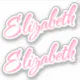 Elizabeth Decorative Name in Pink x2 Sticker | Zazzle