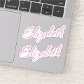 Elizabeth Decorative Name in Pink x2 Sticker | Zazzle