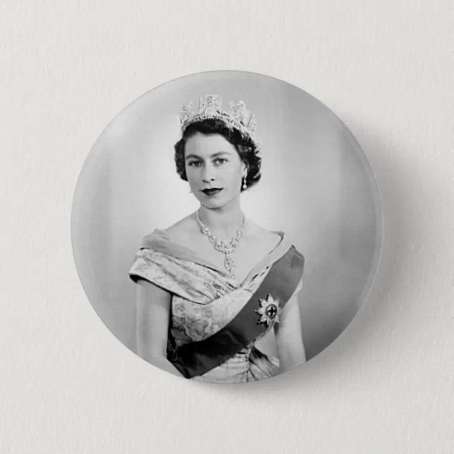 Elizabeth II queen of England Button | Zazzle