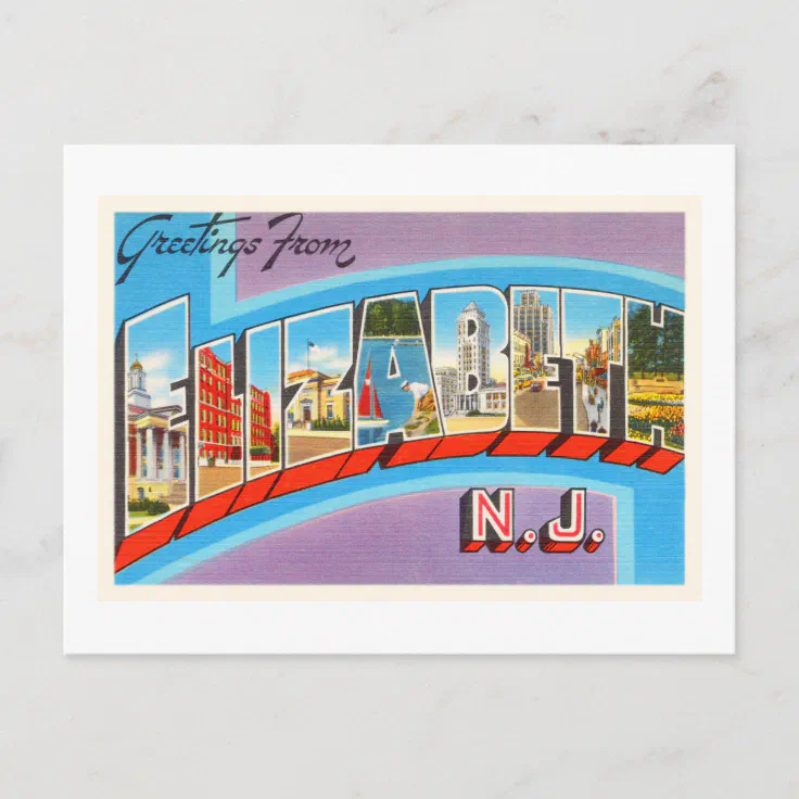 Elizabeth New Jersey NJ Vintage Travel Postcard- Postcard | Zazzle