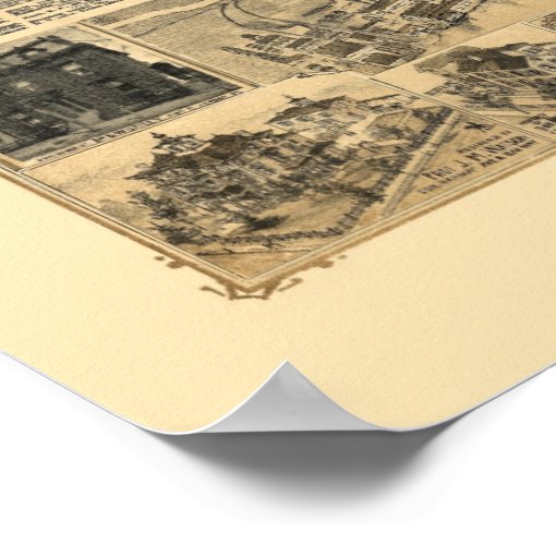 Elizabeth, NJ Panoramic Map - 1898 Poster | Zazzle