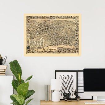Elizabeth, NJ Panoramic Map - 1898 Poster | Zazzle