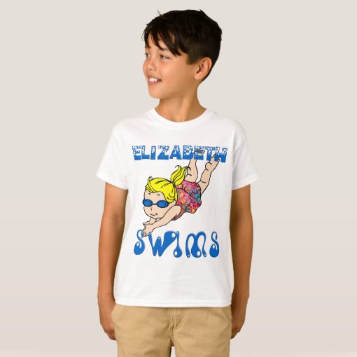 Elizabeth Swims T-Shirt | Zazzle