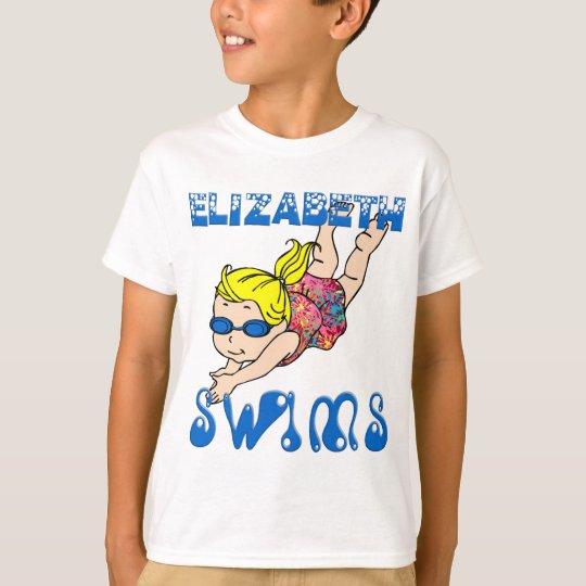 Elizabeth Swims T-Shirt | Zazzle.com